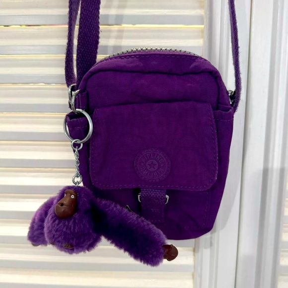 Kipling | Bags | Kipling Purple Shoulder Crossbody Bag 3 Pockets ...